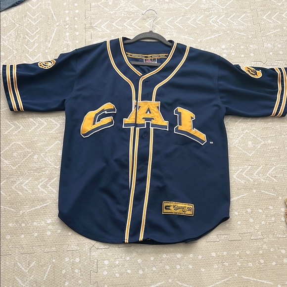 Tops | Uc Berkeley Cal Blue And Gold Baseball Jersey With Gold Accents ...